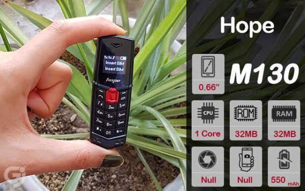 مینی موبایل hope M130+(گارانتی+کدفعال سازی) | گوشی جانبی